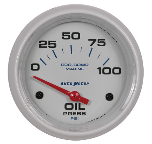 Autometer 2-1/16" Electric 0-100 PSI Oil Pressure Gauge - Hardin Marine