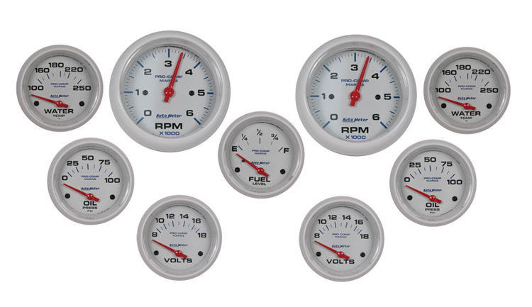 Hardin Marine - Autometer Standard Size Dual Inboard Engine Nine Gauge Kit